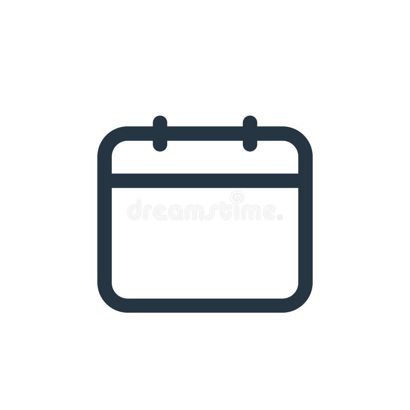 Date Vector Icon Isolated on White Background. Outline, Thin Line Date ...