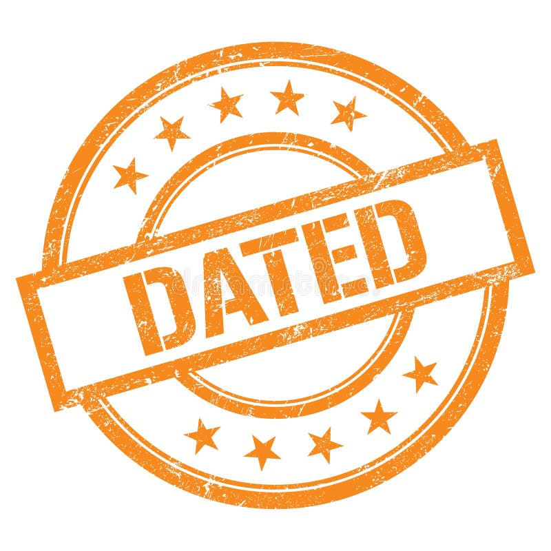 DATED Text Written on Orange Vintage Stamp Stock Illustration ...