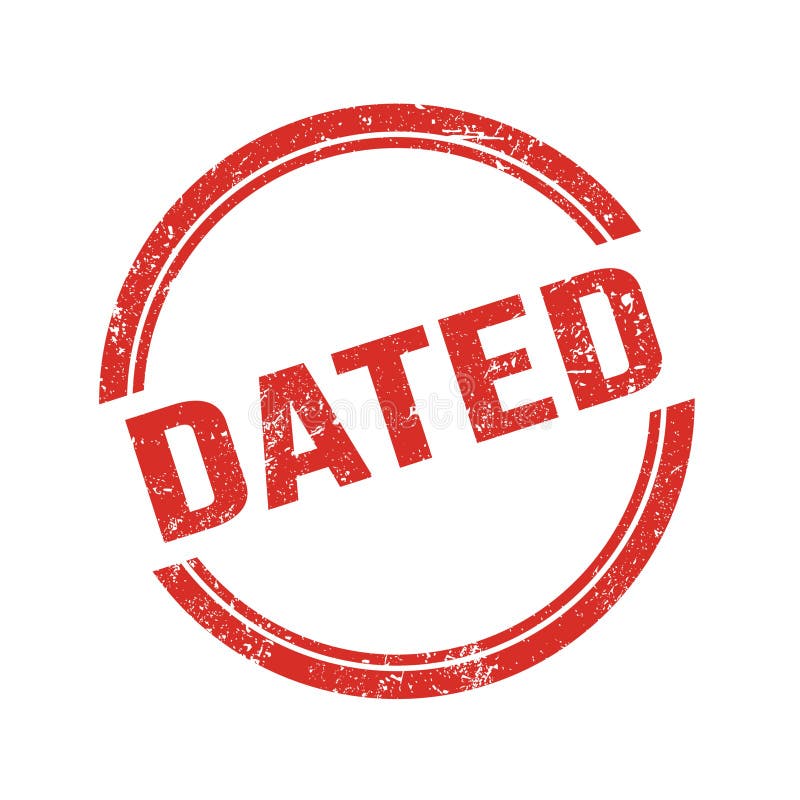 DATED Text Written on Red Grungy Round Stamp Stock Illustration ...