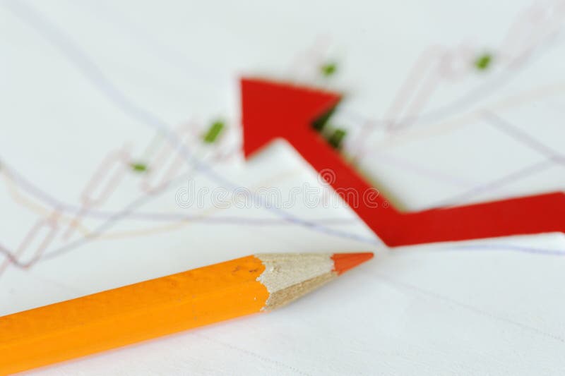 Datendiagramme, Stifte Und Pfeile Stockfoto - Bild von fonds, internet ...