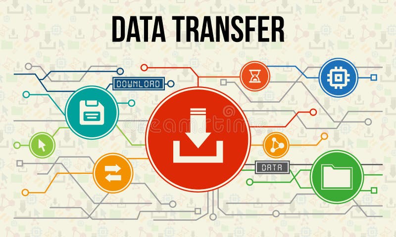 Datenübertragung Infographic Mit Ikonen Und Diagramm Stock Abbildung - Illustration von wachstum ...