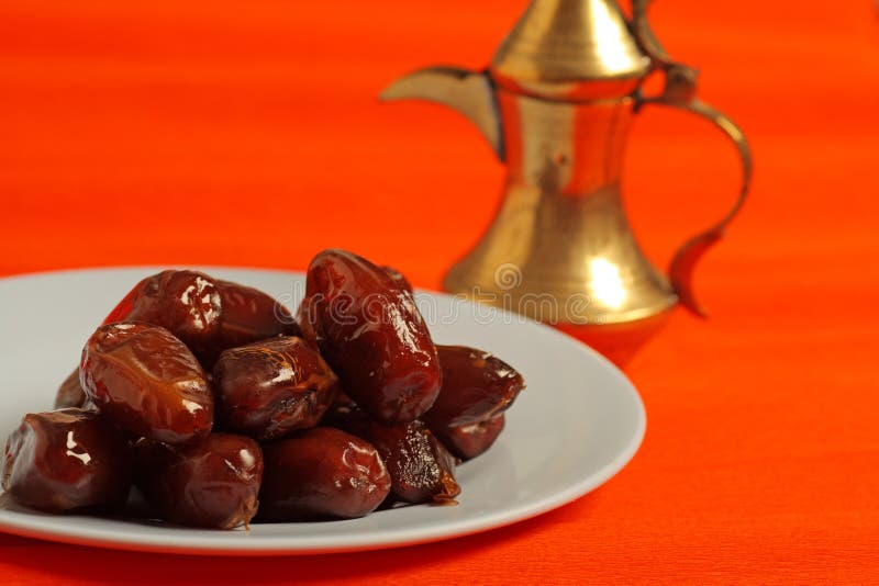 Dates and arabic tea pot stock image. Image of culture - 6095967