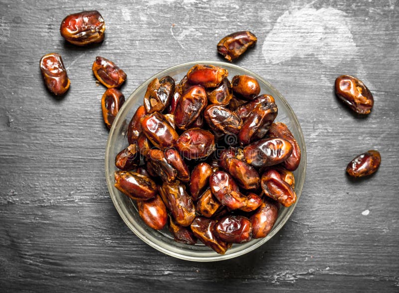 Dates in a bowl. stock photo. Image of arabic, natural - 97657602