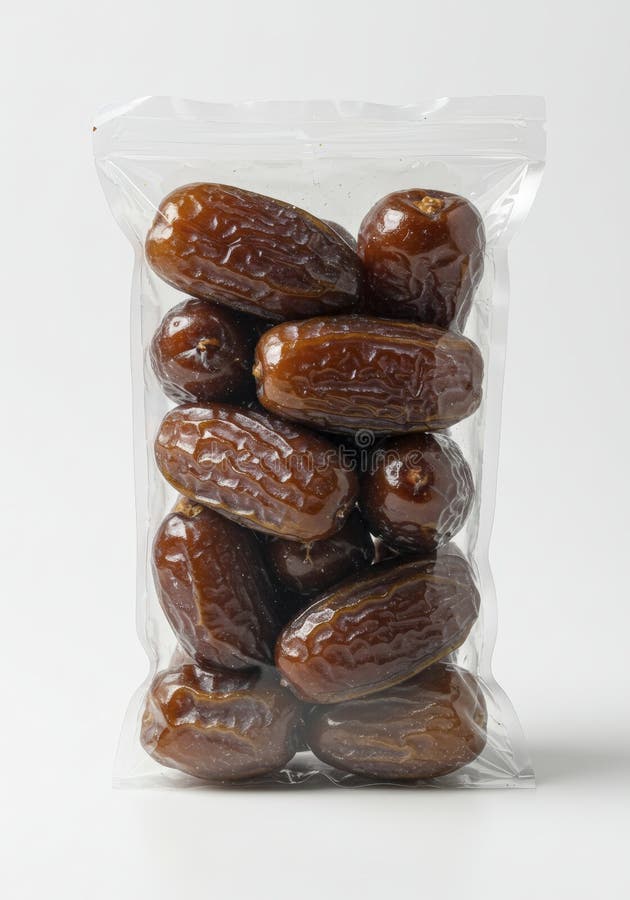 Dates in Clear Plastic Bag Fresh Organic Dried Fruit Packaging Stock ...