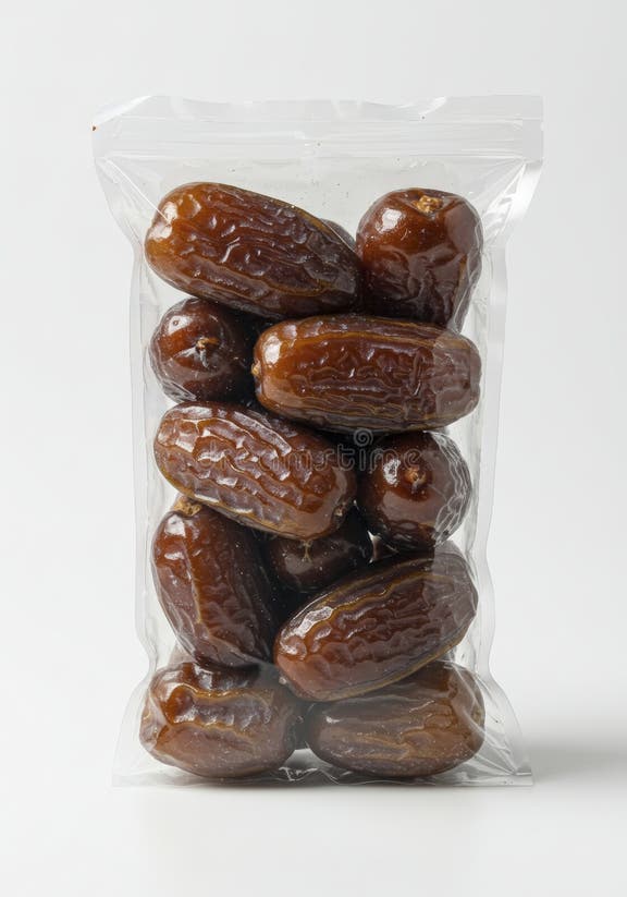 Dates in Clear Plastic Bag Fresh Organic Dried Fruit Packaging Stock ...