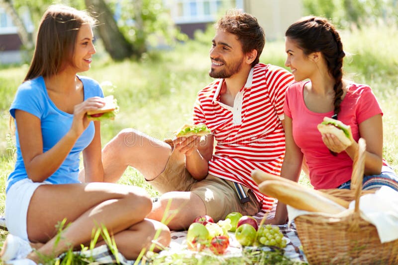 Dates with You is a Picnic. a Young Couple Having Wine on a Date on a ...