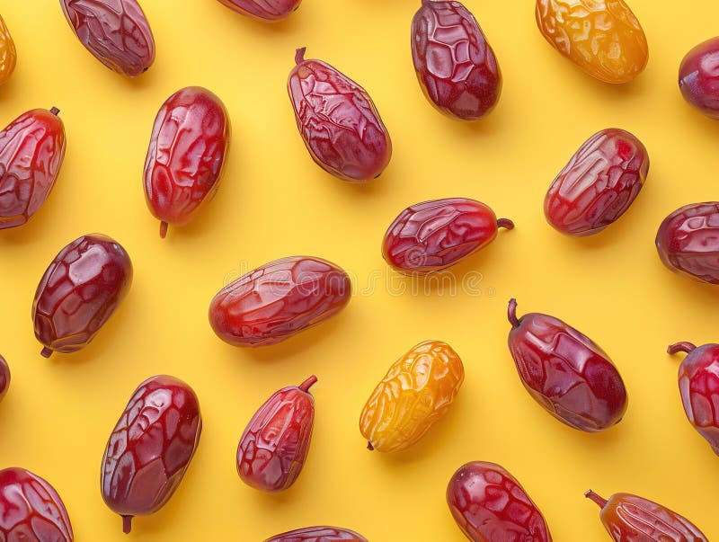 Dates, Equally Spaced, on a Light Background, Isometric Angle, Macro ...