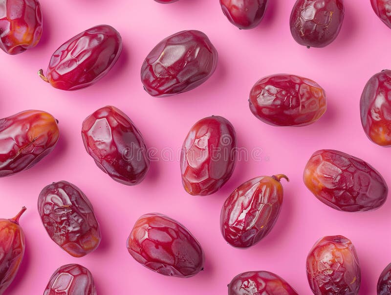 Dates, Equally Spaced, on a Light Background, Isometric Angle, Macro ...