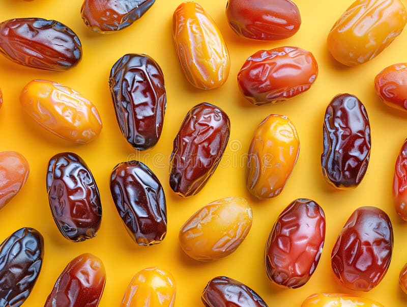 Dates, Equally Spaced, on a Light Background, Isometric Angle, Macro ...