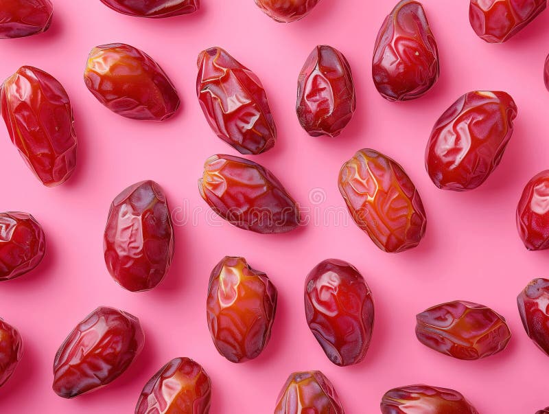 Dates, Equally Spaced, on a Light Background, Isometric Angle, Macro ...