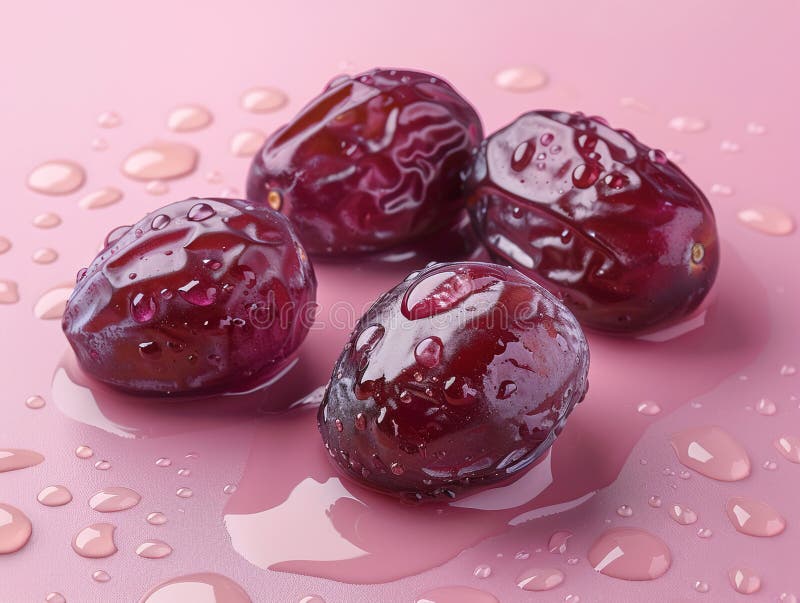 Dates, Equally Spaced, on a Light Background, Isometric Angle, Macro ...