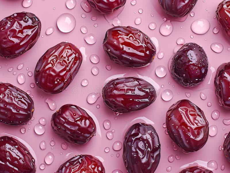 Dates, Equally Spaced, on a Light Background, Isometric Angle, Macro ...