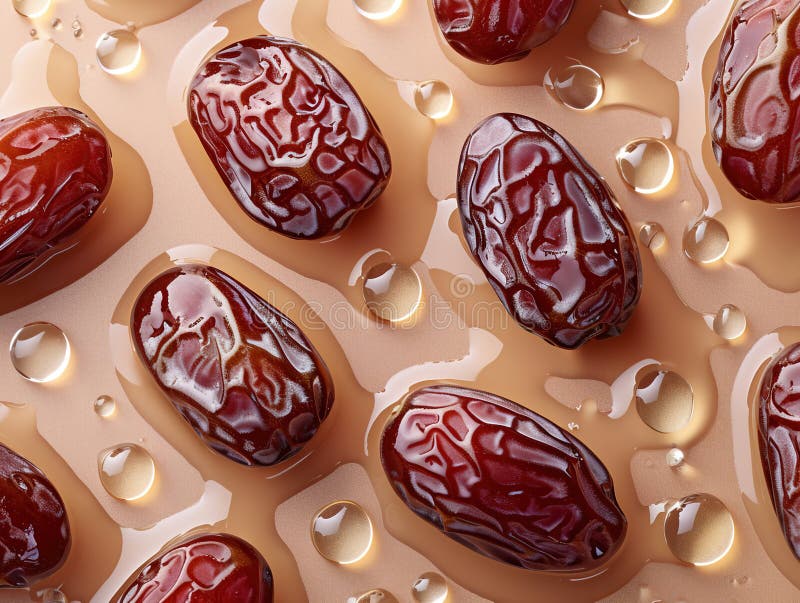 Dates, Equally Spaced, on a Light Background, Isometric Angle, Macro ...