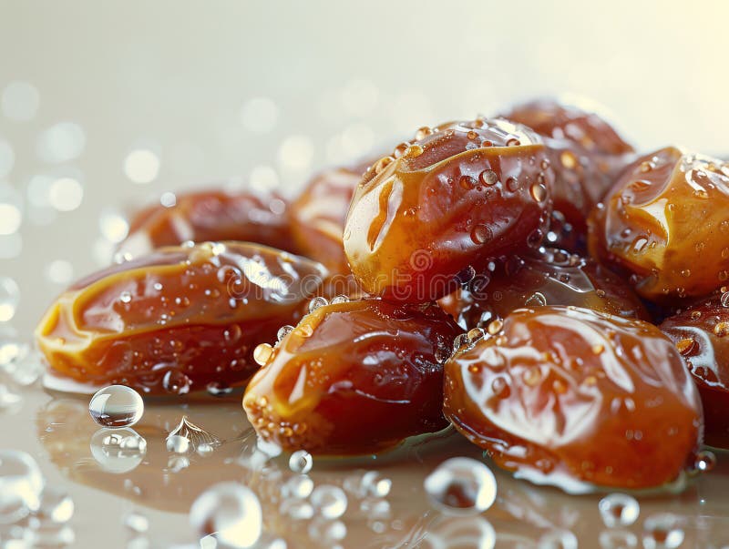 Dates, Equally Spaced, on a Light Background, Isometric Angle, Macro ...