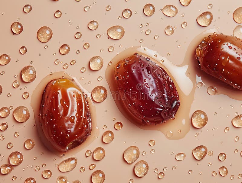 Dates, Equally Spaced, on a Light Background, Isometric Angle, Macro ...