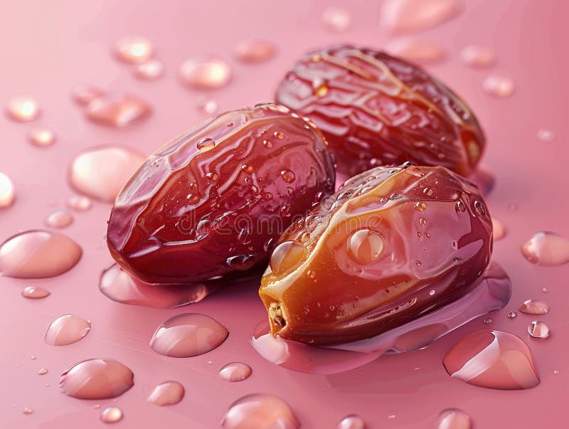 Dates, Equally Spaced, on a Light Background, Isometric Angle, Macro ...