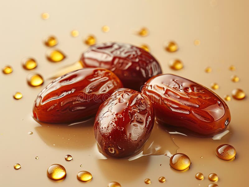 Dates, Equally Spaced, on a Light Background, Isometric Angle, Macro ...