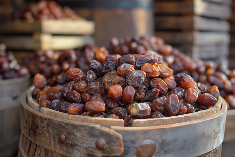 Dates Fruit in a Bag on the Street Market in India Stock Illustration ...