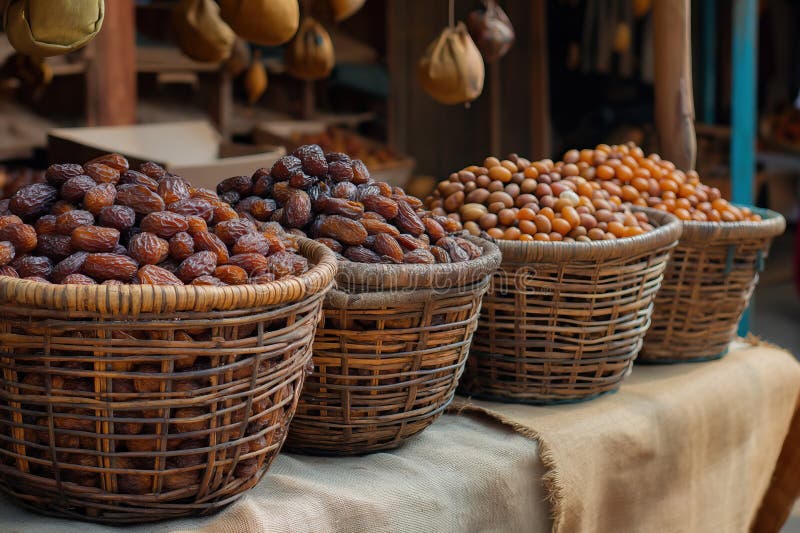 Dates Fruit in a Bag on the Street Market in India Stock Illustration ...