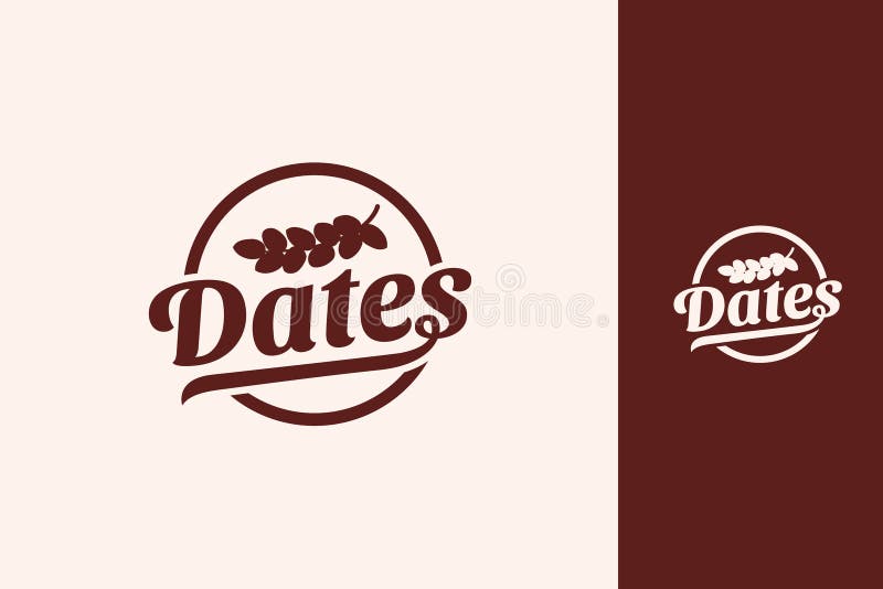 Dates Fruit Logo Template in a Simple Emblem Style Stock Vector ...