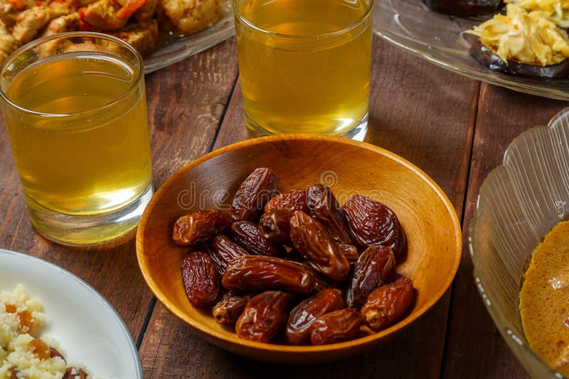 Dates and Fruit Zwar for Breaking the Fast for Iftar Ramadan Stock ...
