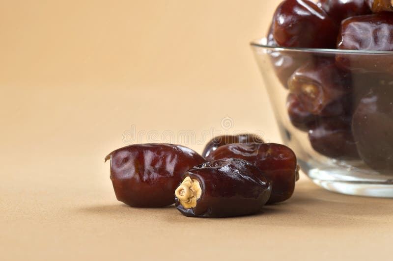 Dates in Glass Bowl. Dries Dates Fruit Stock Image - Image of arabic ...