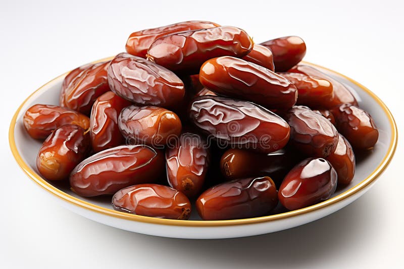 Dates Isolated on a White Background, a Very Useful and Vitamin-rich ...