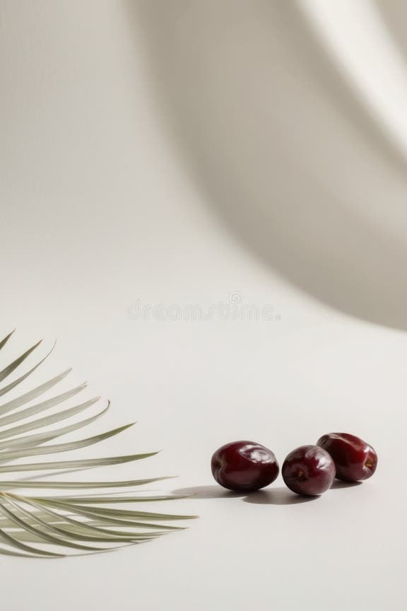 Dates and Palm Leaf Shadow on a Light Background. Stock Illustration ...
