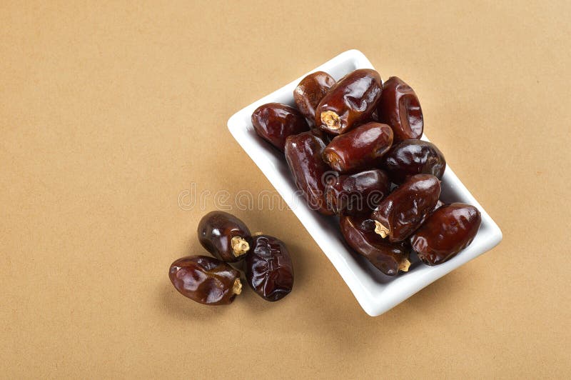 Dates in Plate. Dried Dates Fruits Stock Photo - Image of ingredient ...