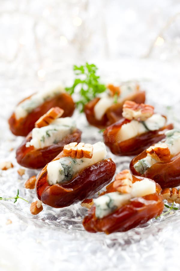 Dates Stuffed with Blue Cheese Stock Image - Image of herb, cooking ...