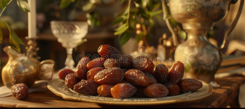 Dates on a Table, Each One a Symbol of Nature S Bounty and Abundance ...