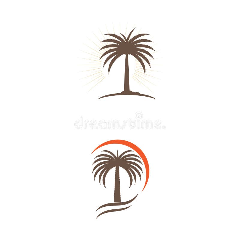 Dates Tree Wave Logo Template Vector Symbol Stock Vector - Illustration ...