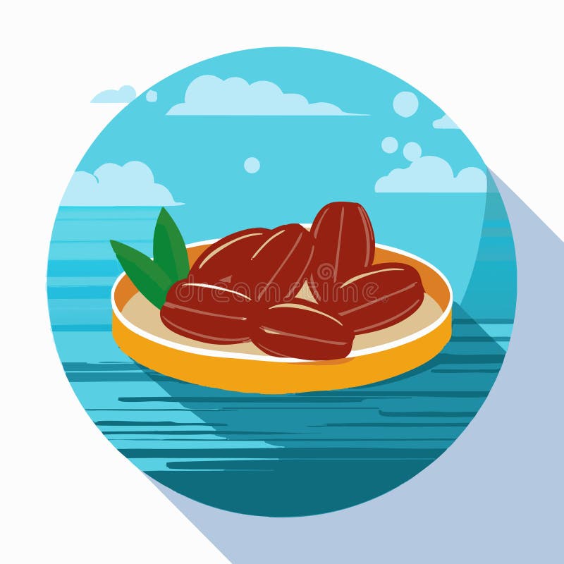 A Dates and Water cartoon stock illustration. Illustration of graphic ...