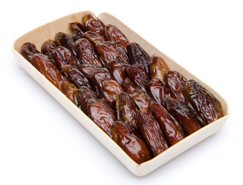Dates in a wooden box stock image. Image of white, dessert - 41564665