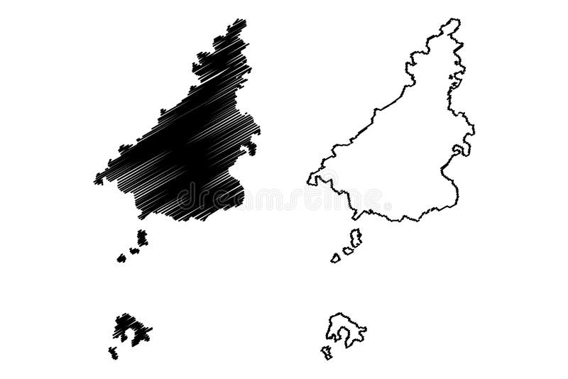 Map of Datia Design Template with Outline Graphic Sketch Style Isolated ...