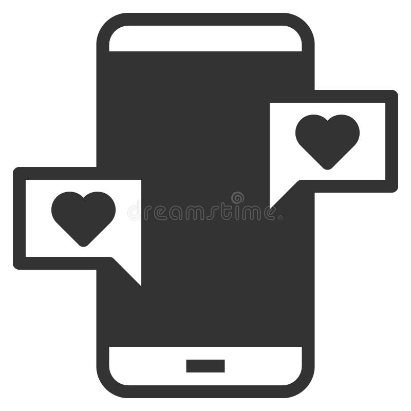 Dating App Icon Solid Vector Illustration Stock Vector - Illustration ...