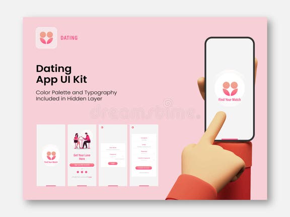 Dating App UI Kit for Responsive Mobile Application or Website with ...