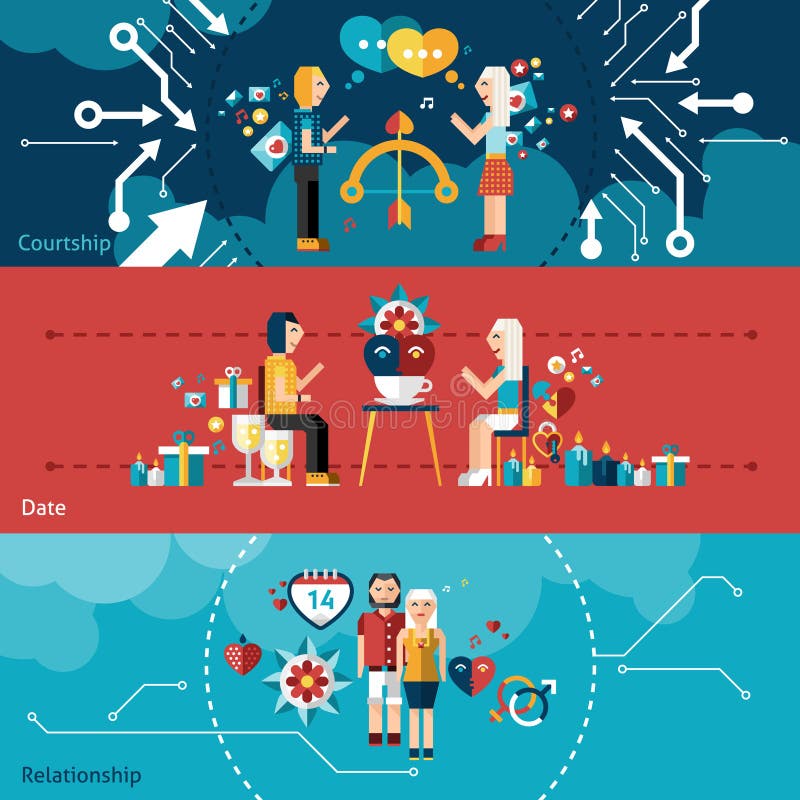 Dating Banners Set stock vector. Illustration of human - 49367791