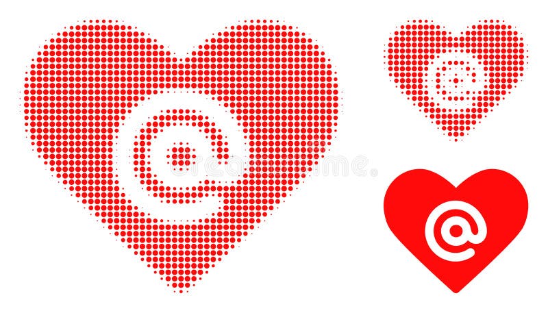 Dating Heart Address Halftone Dotted Icon Stock Illustration ...