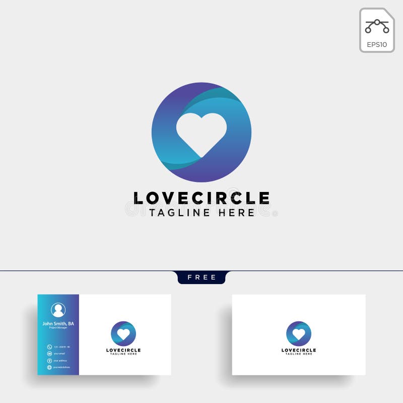 Dating Love Circle Gradient Logo Template Vector Illustration Icon ...
