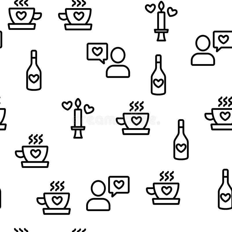 Dating Love Vector Seamless Pattern Stock Vector - Illustration of ...