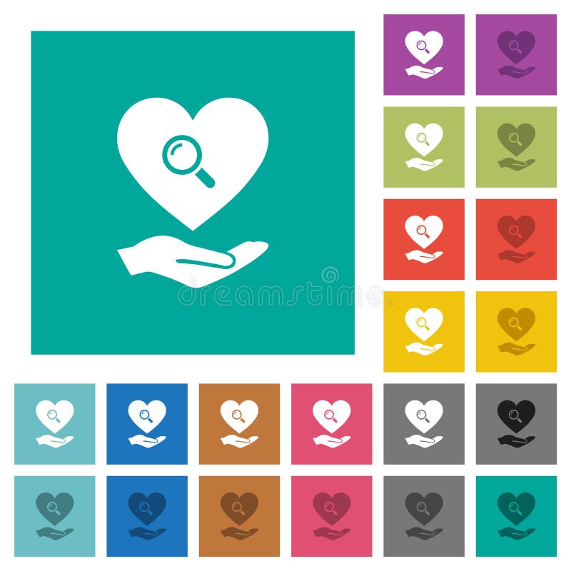 Dating Service Square Flat Multi Colored Icons Stock Vector ...