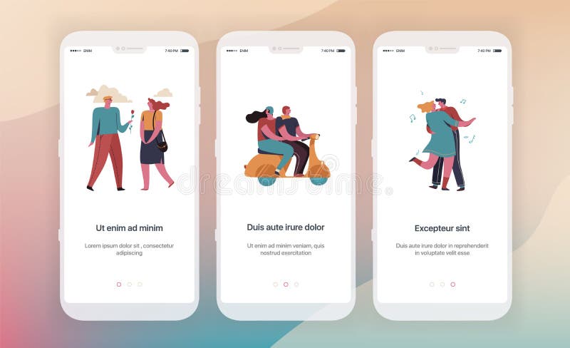 Mobile App Intro Screens. Vector Onboarding Illustration Flat Design ... Mobile App Intro Screens. Vector Onboarding Illustration Flat Design ...