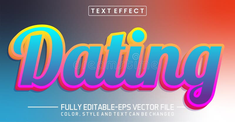 Dating Text Editable Style Effect Stock Vector - Illustration of happy ...
