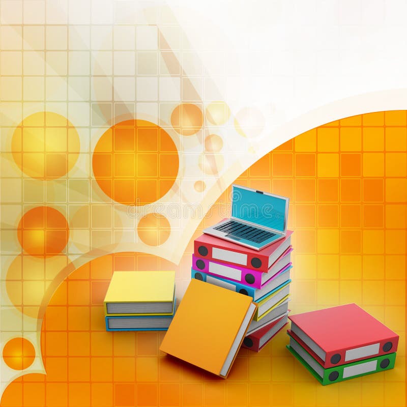 Dator Och Mappar För Dokument Stock Illustrationer - Illustration av ...