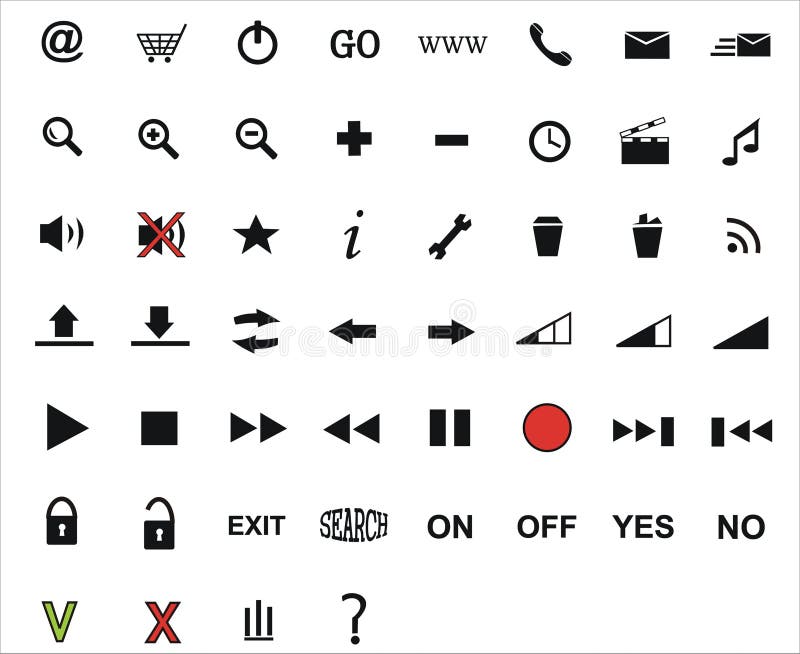 Ljudsignala datorsymboler vektor illustrationer. Illustration av ...