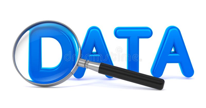 Datos con la lupa. stock de ilustración. Ilustración de database - 38301347