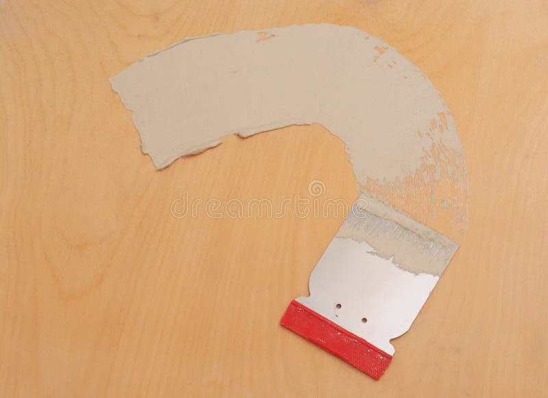 The Daub of Plaster and the Scraper Stock Image - Image of interior ...