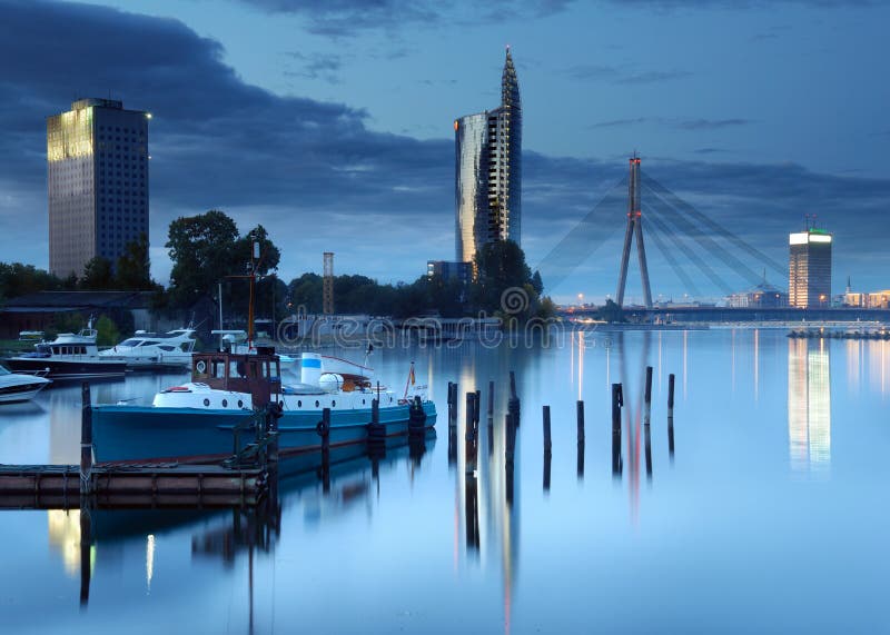 Daugava. stock photo. Image of quay, riga, pier, boat - 21253096