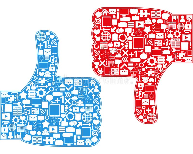 Daumen-Auf-/Ab-Symbole vektor abbildung. Illustration von gemeinschaft ...